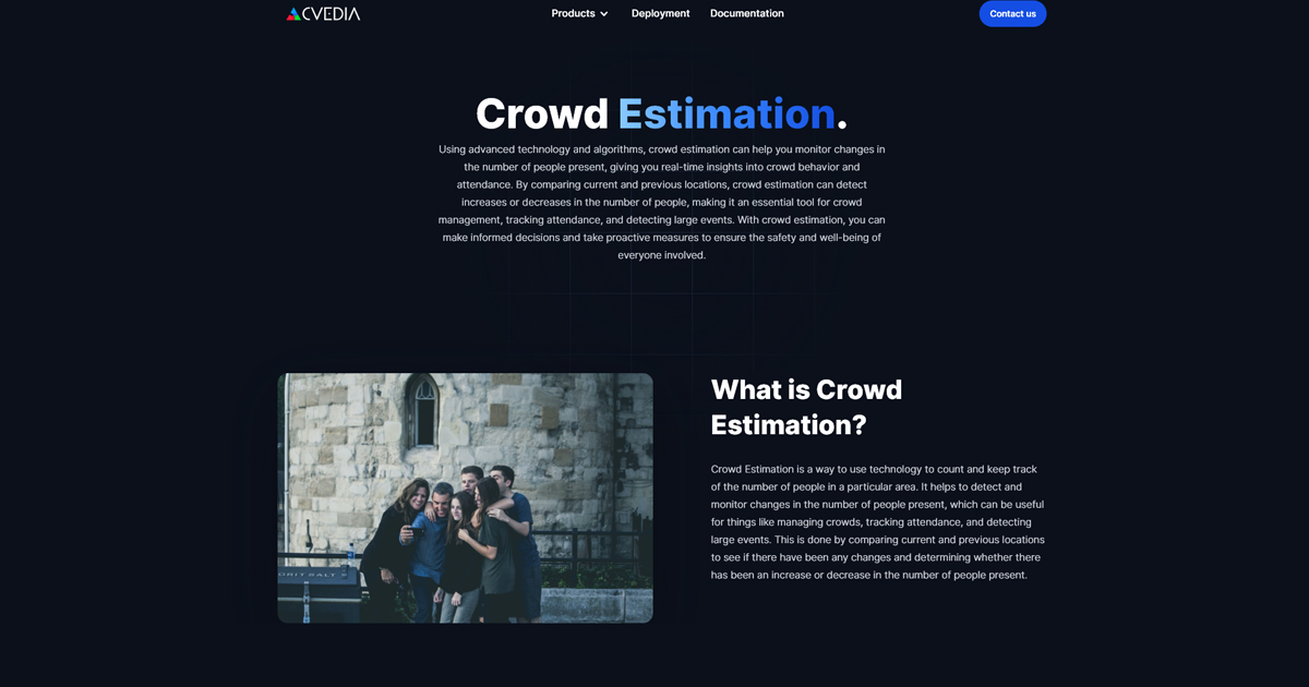 Crowd Estimation | CVEDIA | AI Video Analytics for any hardware